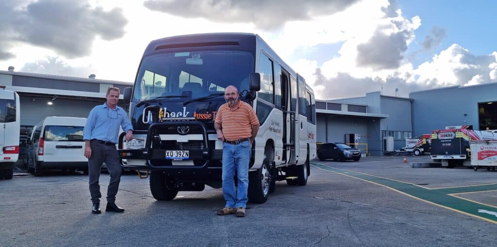 Coaster for Outback Aussie Tours - Dubai Bus 4x4